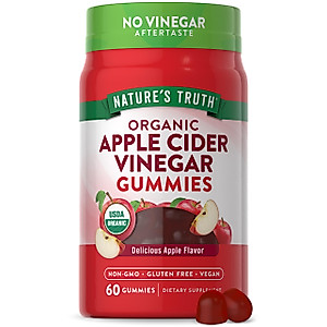 Nature's Truth Organic Apple Cider Vinegar Gummies | 60 Count | Vegan, Gluten Free & Non-GMO Supplement | USDA Organic | Apple Flavor