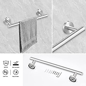 Cilee 8 Piece Brushed Nickel Bathroom Hardware Set, 24inch Bathroom Towel bar+Towel Ring+Toilet Paper Holder+ Robe Towel Hook, SUS304 Stainless Steel Bathroom Accessory Set
