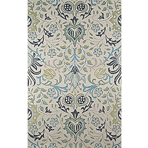 Momeni Rugs Newport Collection, 100% Wool Hand Tufted Loop Cut Contemporary Area Rug, 2' x 3', Blue
