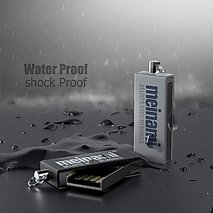 MEINAMI Mini Size Customized USB Flash Drive in Silver Metal Thumb Drive Personalized Memory Stick 4GB 50 Pack