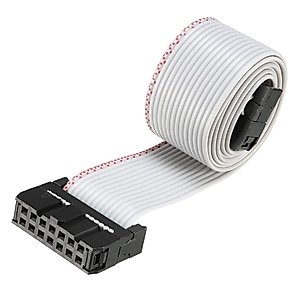 uxcell IDC Gray Wire Flat Ribbon Cable 14 Pins 48cm Length 2.54mm Pitch Type-B