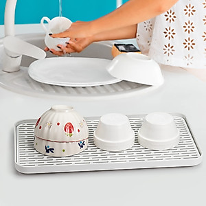 Lonian 2-Tier Drain Tray, Dish Drainer Drying Rack, Plastic Tea Tray for Cup Bowl Fruit