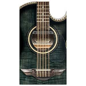 H Jimenez Bajo Quinto LBQ1EBF Black Flame Maple Acoustic Electric w/Gig Bag, Cl