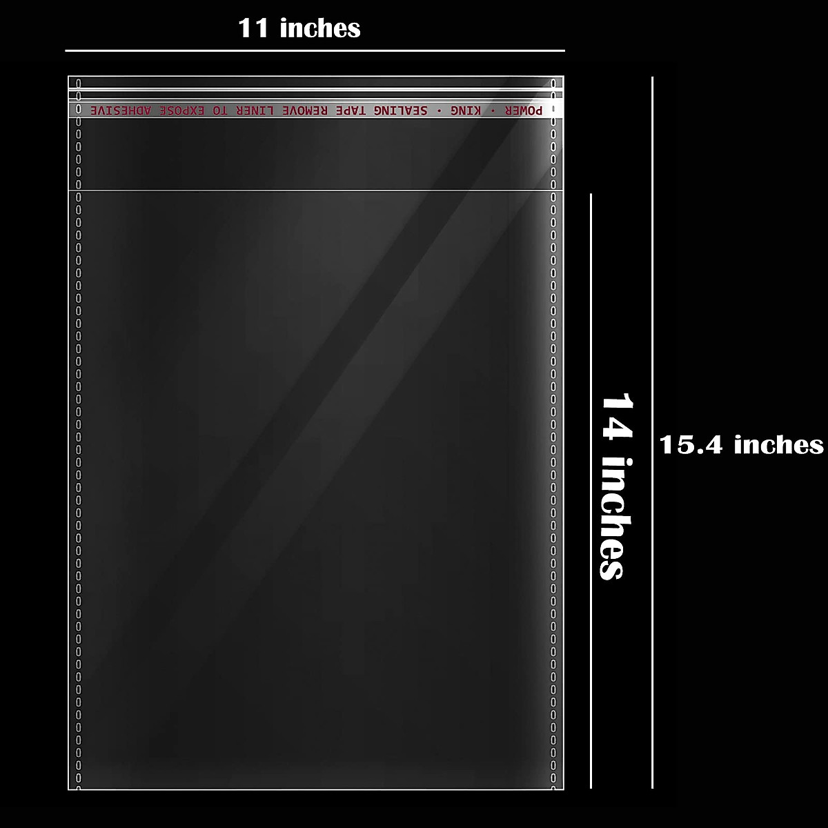 11” x 14” Large Resealable Cellophane Bags 500 pcs Self Sealing Clear Bags for Packaging Products Self-adhesive Clear Plastic Bags for Clothes, T-shirts, Pants and Gifts, Small Business Shipping Bags