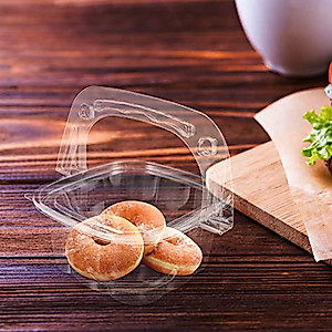 SOLUSTRE 10pcs Mini Cake Box Plastic Fruit Bowls Disposable Dessert Holder Reusable Salad Sushi Container Cupcake Packaging Treat Boxes Vegetable Saving Bowls Transparent