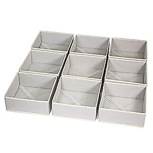 DIOMMELL Foldable Cloth Storage Box Closet Dresser Drawer Organizer Fabric Baskets Bins Containers Divider for Clothes Underwear Bras Socks Clothing,Set of 9 Grey 900