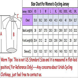 Uriah Women's Cycling Jersey Short Sleeve Reflective with Rear Zippered Bag Blue Yellow Size L