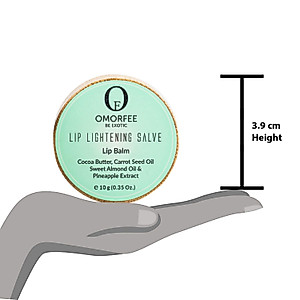 Omorfee 100% Organic Lip Lightening Balm, balm for Dark Lips, Balm with SPF, Natural Protection, Repair, Moisturizer, Cocoa Butter, Carrot Seed Oil & Pineapple Extract -10g/ 0.35Oz