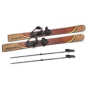 Whitewoods Outlander 139cm Cross Country Ski Set - Snowshoe Grip, Nordic Glide, Brown