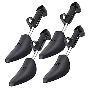DOITOOL Sneaker Rack Sneaker Rack 4 Pcs Plastic Shoe Stretcher Adjustable Shoe Tree Shoe Shaper Boot Holder Shaper Organizers for Women Shoe Size 35-39 Black Mens Shoe Rack Sneaker Shelf