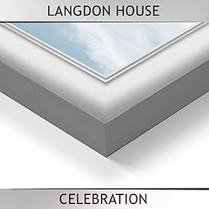 Langdon House 11x14 Silver Picture Frame, Contemporary Glam Photo Frame 11 x 14, Wall Mount or Table Top, Celebration Collection