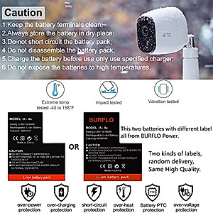 2-Pack Rechargeable Battery for Arlo Pro 3/Pro 4/Ultra/Ultra 2 Camera,Model A-4A,P/N:VMC4040 VMC4040P VMC5040 VMS4240P VMS4340P VMS4440P VMS4640P VMC4350B VMC4050P-100NAS 308-10069-01 VMC4040B100NAS