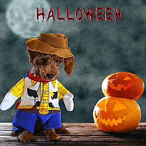 Wood Dog Costume -Dog Halloween Costume Cute Cowboy Dog Costume Halloween, Cat Costume Pet Cosplay Cat Apparel for Small Medium Large Dogs Special Events Christmas Photo Props Accessories