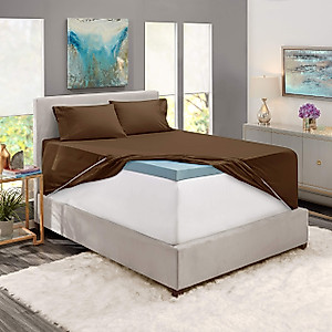 Nestl Extra Deep Pocket Sheets - Fits Mattress 18-24 Inches Deep, Extra Deep Pocket Full Size Sheets Sets, 4 Piece Full Size Sheets, Full Sheets Deep Pocket, Chocolate Brown Sheets