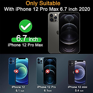 Milomdoi 3 Pack Screen Protector for Apple iPhone 12 Pro Max with 3 Pack Tempered Glass Camera Lens Protector, Ultra 9H Accessories, Case Friendly, Mounting Frame, 2.5D Curved, Transparent