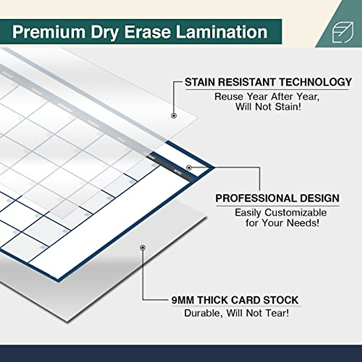 X Large Dry Erase Wall Calendar - 36"x48" Premium Giant Oversized Undated Erasable Deadline Task Calendar for 2023 - Jumbo Monthly Task Organizer Planner for Home & Office