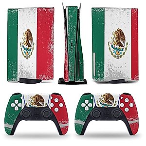 AoHanan Flag of Mexico PS5 Skin Console and Controller Anime Vinyl Cover Sticker Full Set for Playstation 5 Disc Edition