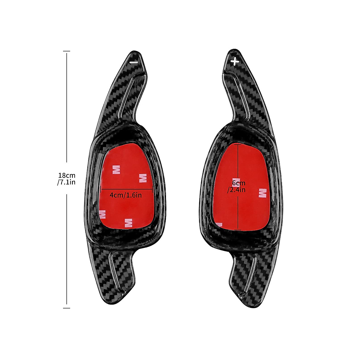 AIRSPEED Car Steering Wheel Paddles Carbon Fiber Steering Wheel Shift Paddle Extended Shifter Trim Cover Accessories for Audi A5 S3 S5 S6 SQ5 RS3 RS4 RS5 RS6 RS7, Black