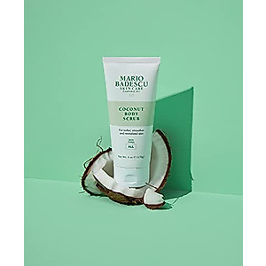 Mario Badescu Coconut Body Scrub for All Skin Types | Body Scrub that Softens and Smoothes |Formulated with Niacinamide & Salicylic Acid| 6 OZ