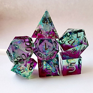Colcolo Polyhedral with Sharp Lightwheigt 7-8 D10 D% D12 D20 Set for Conscious Role Playing