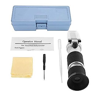 58~92% Wort Specific Gravity Refractometer, Beer Fruit Wine Sugar Test, Sturdy Aluminum Body, Adjustable, Compact Design with Soft Eyepiece