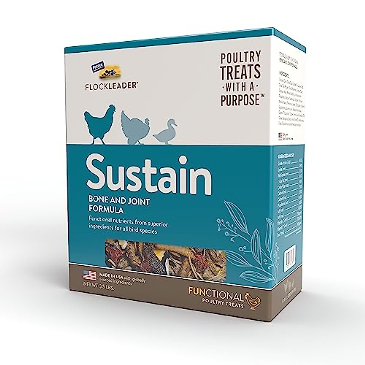 FLOCKLEADER Sustain, Functional Poultry Treats for Bone and Joint Support, 3.5 lb