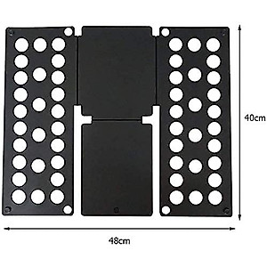 Eleckal Magic Lazy Clothes Cloth Clothing Folder Folding Board Laundry Folder Flip Fold Fast Clothes Flip Folder Organizer Laundry Room Organizer for Kids and Adults, Black