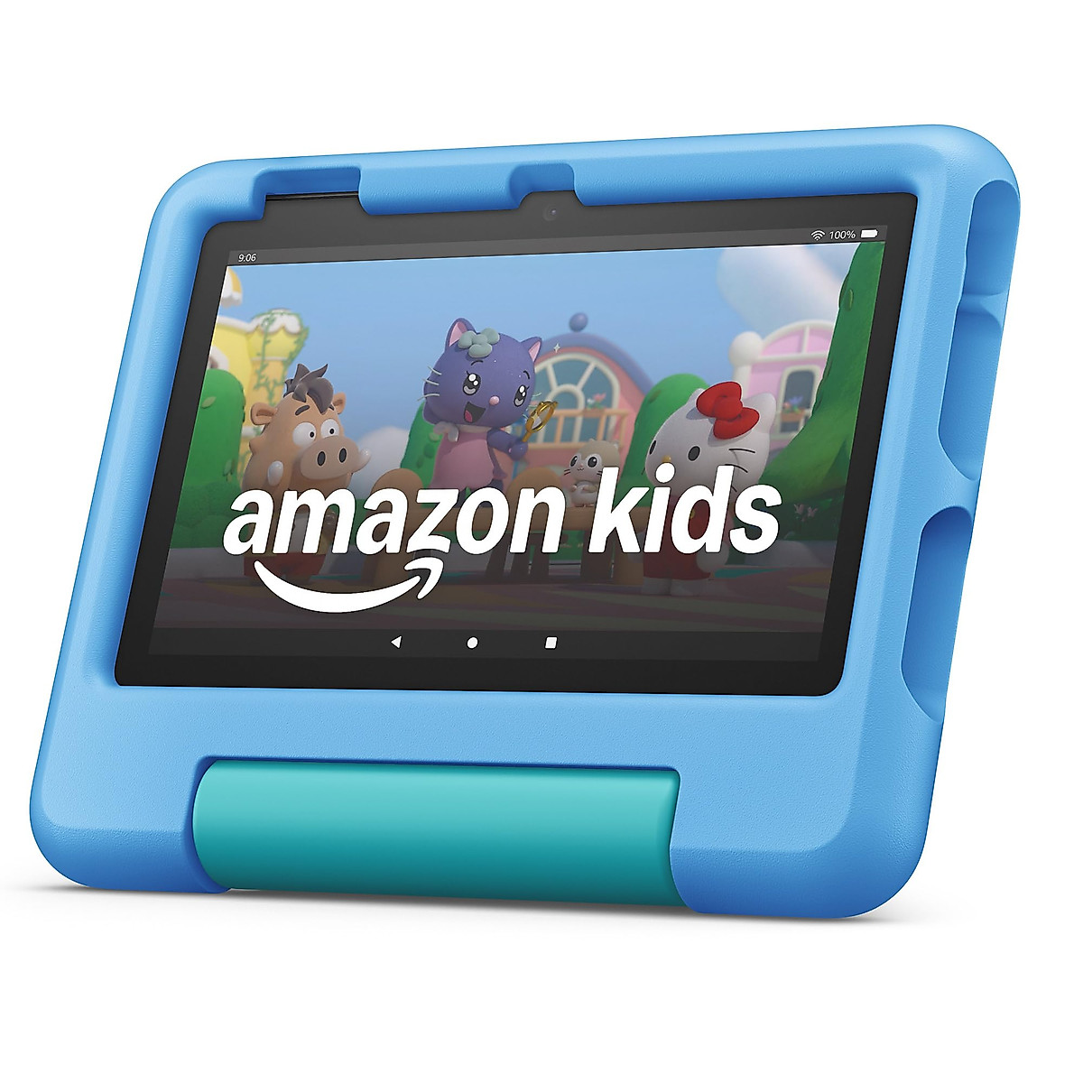 Amazon Fire 7 Kids tablet, ages 3-7. Top-selling 7" kids tablet on Amazon - 2022. Set time limits, age filters, educational goals, and more with parental controls, Blue