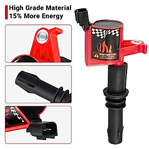 CarBole DG511 Ignition Coils Compatible with 1999-2008 Ford F250 F350 Super Duty Lincoln Mercury V8 V10 4.6L 5.4L 6.8L Replacement for FD508 E508 UF537 IC558 5C1584 (Pack of 8pcs)