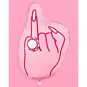 xo, Fetti Bachelorette Party Decorations 3D Ring Finger Balloon - 1 pc, 40 inch, XL | Bride to Be, Engagement Party Supplies, Bridesmaid Favor, Bridal Photo Booth