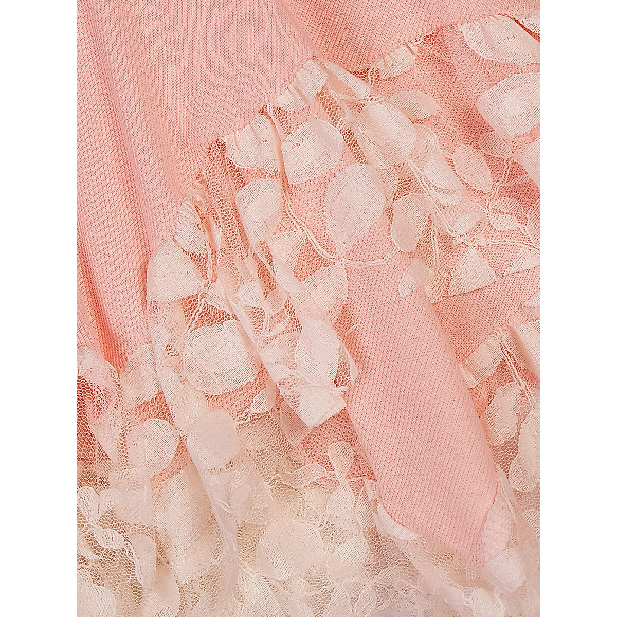 Baby Girls Long Sleeve Winter Ribbed Knit Dress Lace Layered Ruffle Dress for Christmas Holiday (Pink, 12-24M)