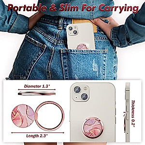 Tbrand Cell Phone Ring Holder, Finger Ring Stand, 360 Degree Rotation Finger Ring Kickstand, Metal Grip Holder for Most Smart Phones, iPhone, Samsung, LG, Sony (Pink)