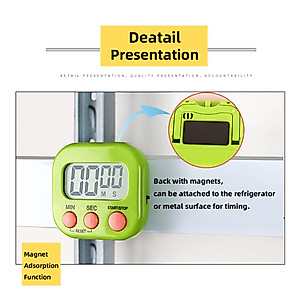 Runlyn Digital Kitchen Timer Classroom Timer Magnetic Digital Timer Big Digits Loud Alarm with LCD Display for Cooking Baking Sports Exercise Oven Games Study Work, 4 Packs