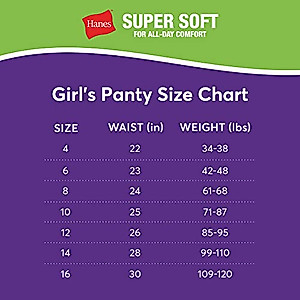 Hanes Ultimate Girls' Underwear, Pure Comfort Organic 100% Cotton Panties, Briefs, 8-Pack, Hipster-Print Solid Assorted, 12
