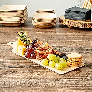 Restaurantware Nature Tek Bamboo Disposable Cheese/Charcuterie Board - 11 3/4" x 3 1/2" - 2 count box