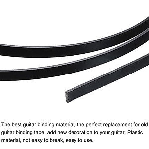 MECCANIXITY Plastic Binding Purfling Strip 1650x6x1.5mm Guitar Binding Edge Trim for Acoustic Classical Guitar Black 2 Pack