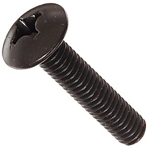 Small Parts 3124MPTB Steel Truss Head Machine Screw, Black Oxide Finish, Meets ASME B18.6.3, #4 Phillips, 5/16"-18 Thread Size, 1-1/2" Length, Fully Threaded, Imported (Pack of 25)