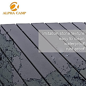 ALPHA CAMP Camping Table Outdoor Portable Table with Storage Adjustable Aluminum Table for Grill Travel Table Outdoor Picnic,Beach,BBQ,Backyards