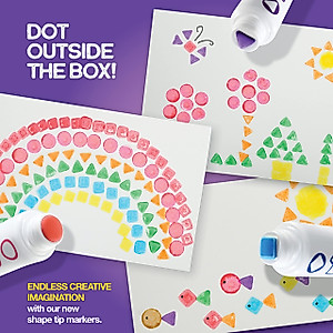 Shape Dot Markers | Different Shape Daubers | 8-pack Washable Dot Markers for Toddlers | Kids Dot Art | Toddler Arts and Crafts | Paint Dotters for Kids, | Bingo Markers | Dot Markers | Dot Art