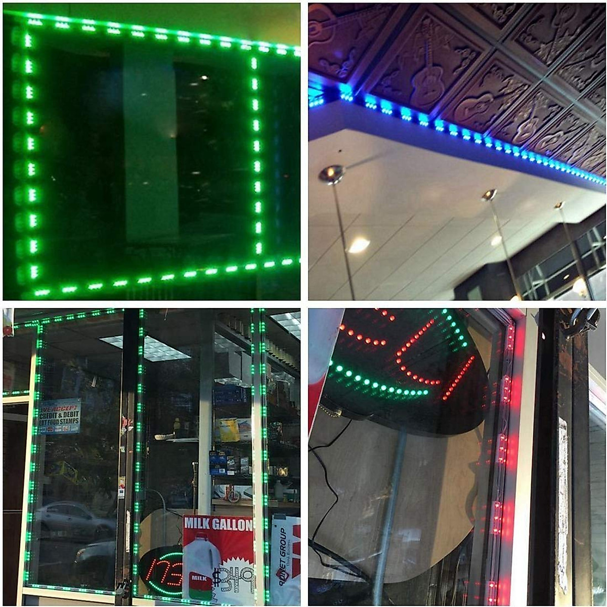 20FT Waterproof Colorful 5050 3 LED Light Module 12V RGB 120 LEDs With Remote Controller Power Plug for Outdoor Led StoreFront Signage Lighting