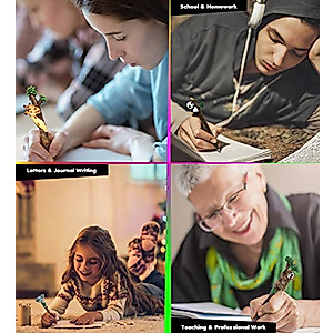 Planet Pens Bundle of Cute Giraffe, Elephant, Panda, & Sloth Novelty Pens - Ballpoint Pens Colorful Zoo Animals Writing Pens Instrument For School & Office - 4 Pack