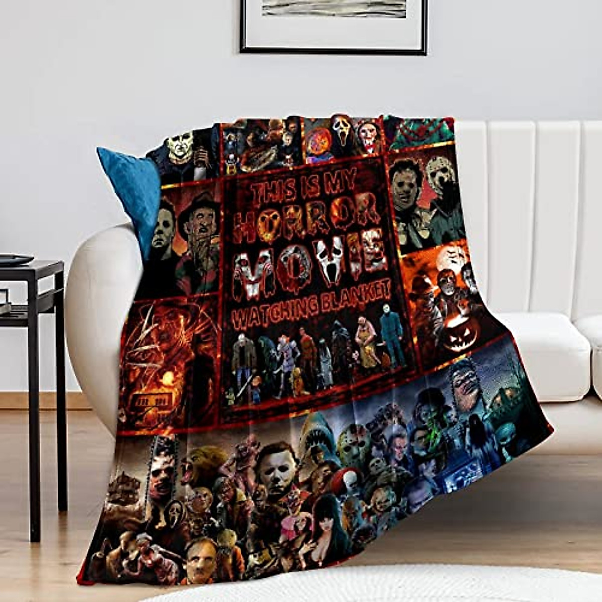 Horror Blanket Ultra Soft Flannel Halloween Throw Blanket Warm Lightweight Blanket for Couch Sofa Kids Adult 50"x40"