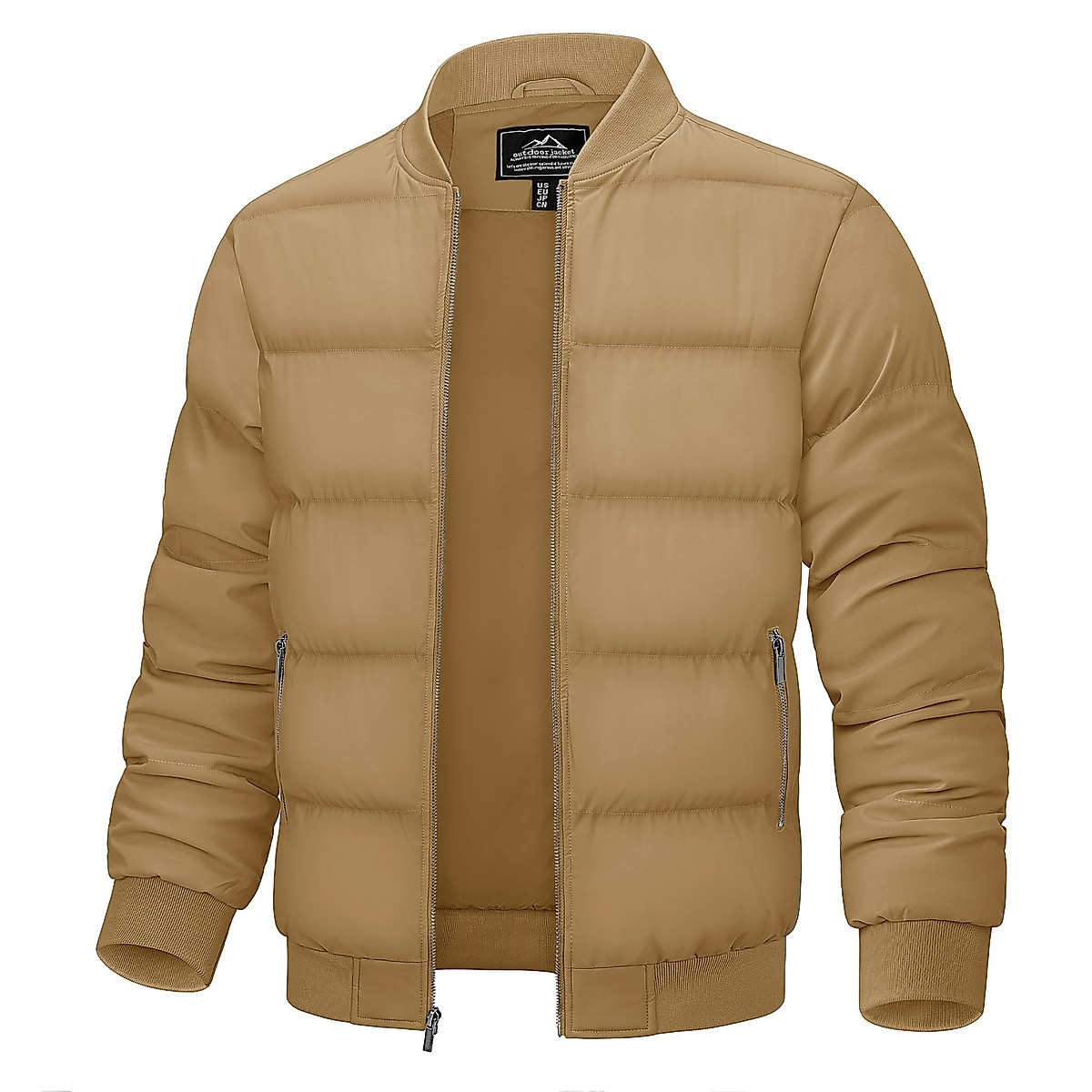 TACVASEN Mens Puffer Jacket Men Quilted Bomber for Men Lightweight Winter Full Zip Padded Jacket Windbreaker Men