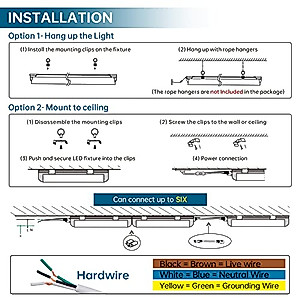 Barrina LED Shop Light, 4FT 40W 5000LM 5000K with Reflectors, V Shape LED Shop Lights, Daylight White LED for Garage Lights, Clear Cover LED Ceiling Light, T8 Integrated Light Fixture