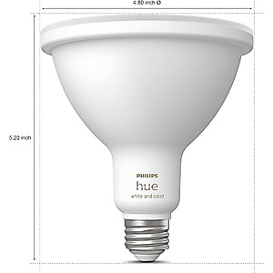 Philips Hue White and Color Ambiance PAR38 Outdoor Spotlight, Two-Pack, Requires Hue Bridge, Compatible with Alexa, Apple HomeKit and Google Assistant