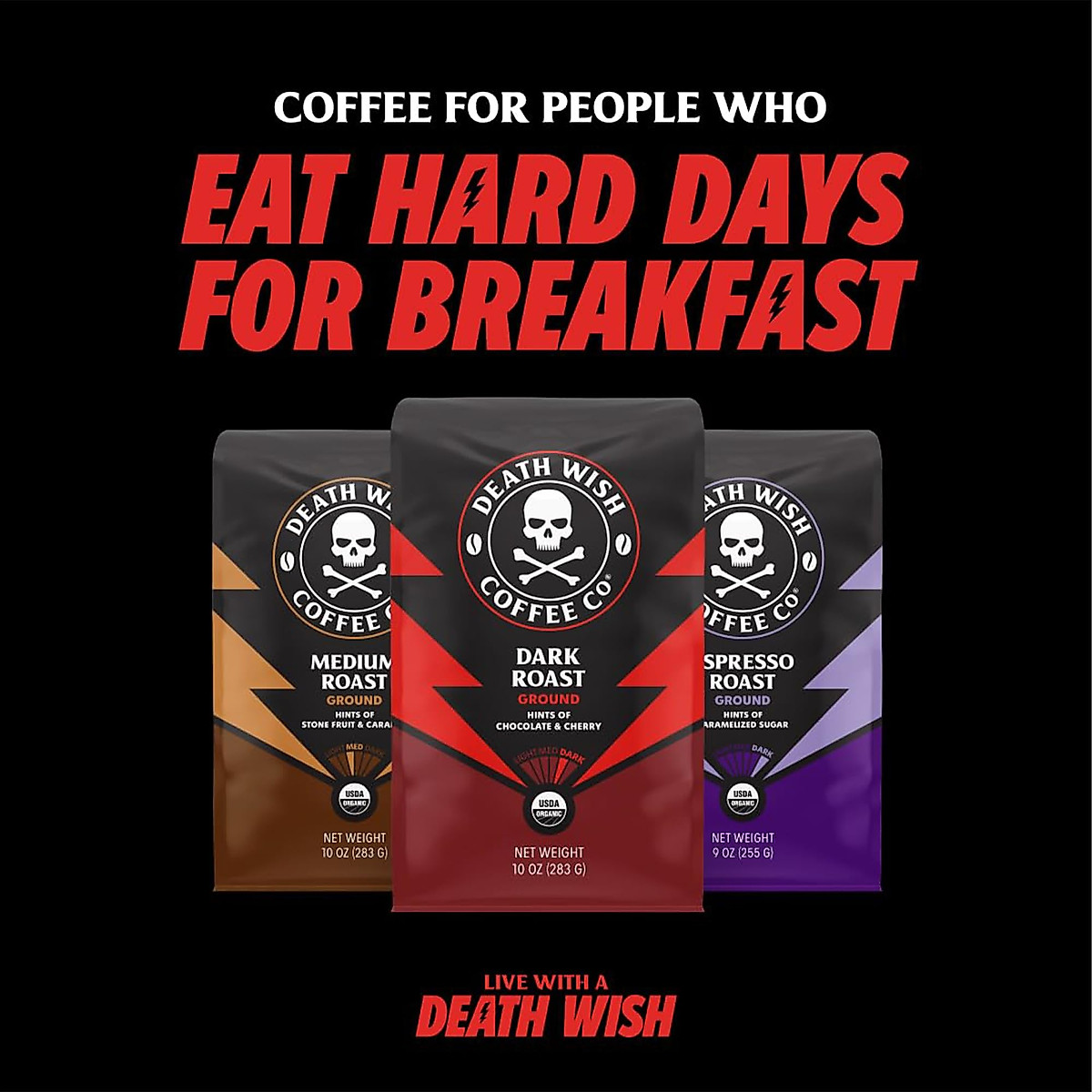 Death Wish Coffee - Dark Roast Single Serve Pods - (50 Count)
