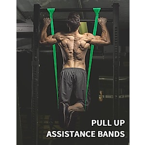CANWAY Pull Up Assistance Bands, Resistance Bands Set Workout Stretch Fitness Bands, Heavy Duty Exercise Bands for Body Working Out,Powerlifting,Training, Set of 4, with Instruction Guide,Carrying Bag