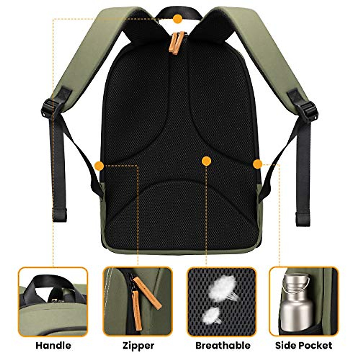 TARION Camera Backpack Waterproof Camera Bag Large Capacity Camera Case with 15 Inch Laptop Compartment Rain Cover for Women Men Photographer Lens Tripod Green