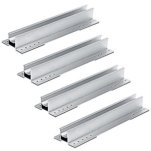 eoere 4 PCS 12" Solar Panel Aluminium Rail Mounting System Kit for Fixing Mount Solar Moduals, Solar Panel Mounting Rail Roof Bracket Shed Metal Concrete Roof Off Grid