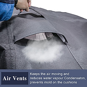 CNCZMH 70"X23" Patio Furniture Set Covers Waterproof For Outdoor Round Table And Chairs, 600d Oxford Fabric Heavy Duty Extra Large Covering For Outside Furniture